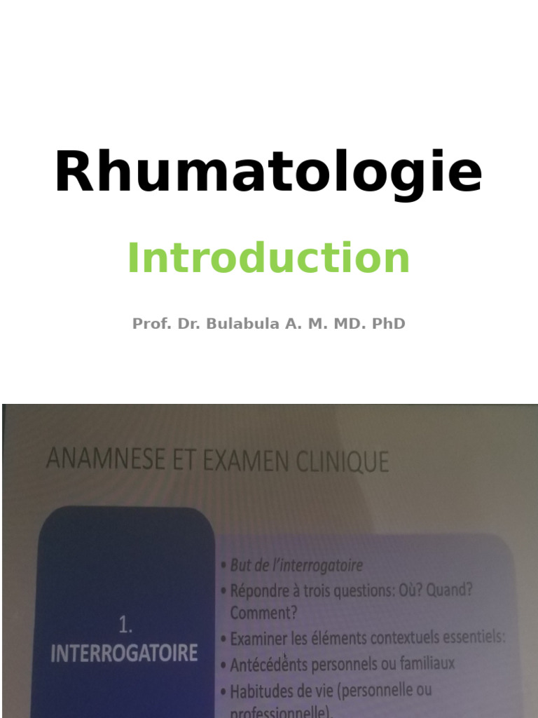 Rhumatologie | PDF