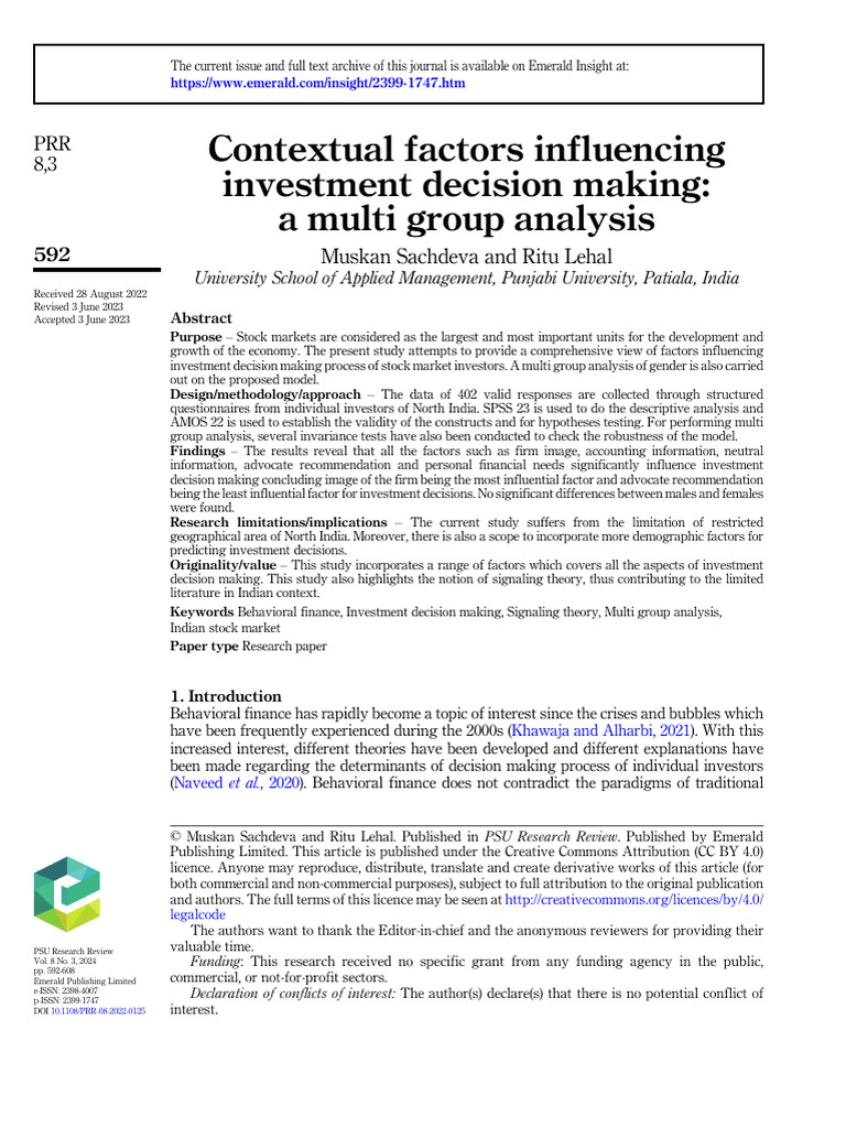 MODEL PAPER | PDF | Behavioral Economics | Investing