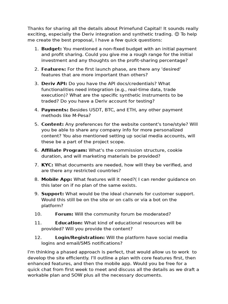 Primefund Capital Questionnaire | PDF