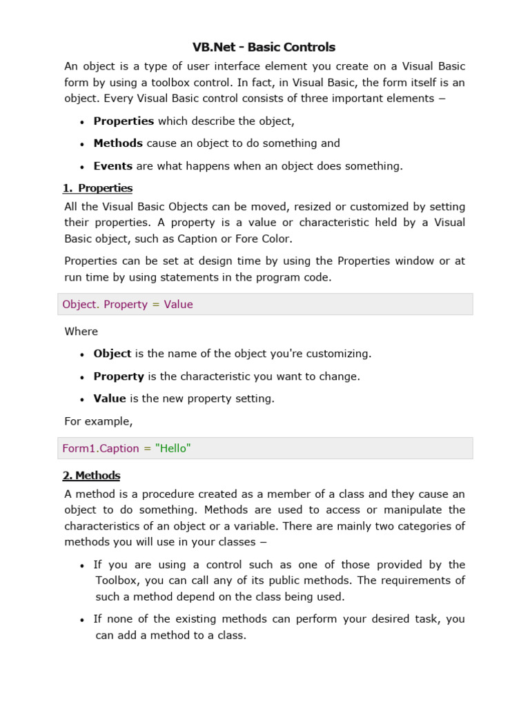 VB.Net Controls for Developers | PDF | Window (Computing) | Software Engineering