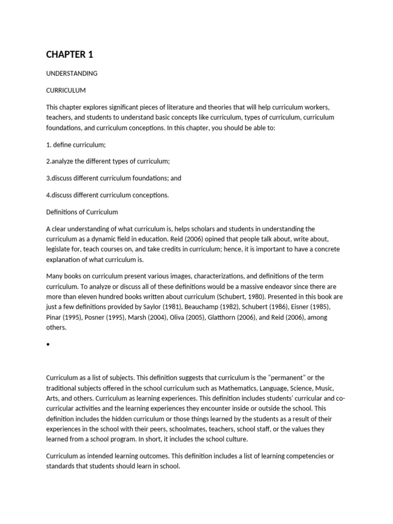 Understanding Curriculum Basics | PDF | Curriculum | Learning