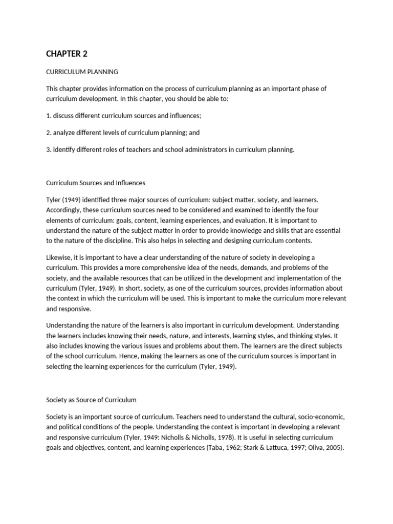 Tyler's Curriculum Planning Insights | PDF | Curriculum | Learning