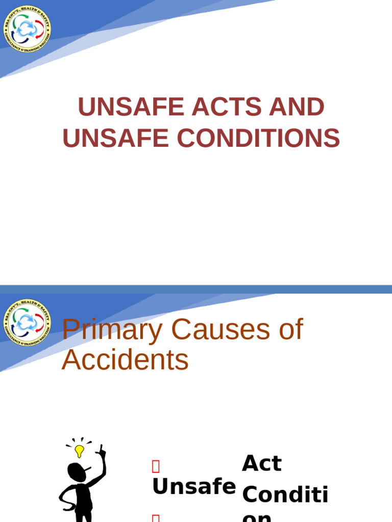 Unsafe Acts Unsafe Conditions | PDF | Personal Protective Equipment ...