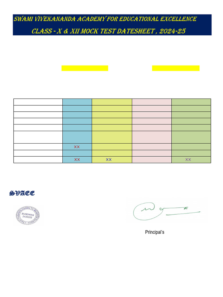 Class-10 & 12 Mock Test-24-25 | PDF