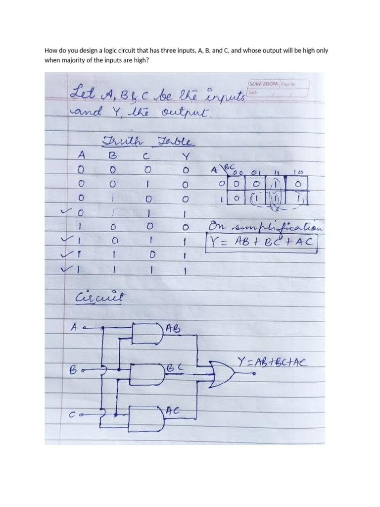 How Do You Design A Logic Circuit That Has Three Inputs | PDF