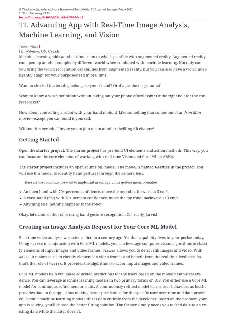 11. Advancing App With Real-Time Image Analysis, Machine Learning, And Vision _ Mastering ARKit ...
