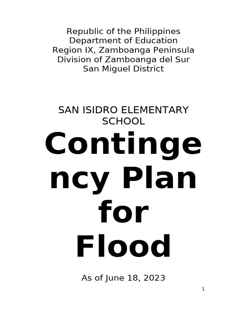 Contingency Plan Flood | PDF | Flood | Emergency Management