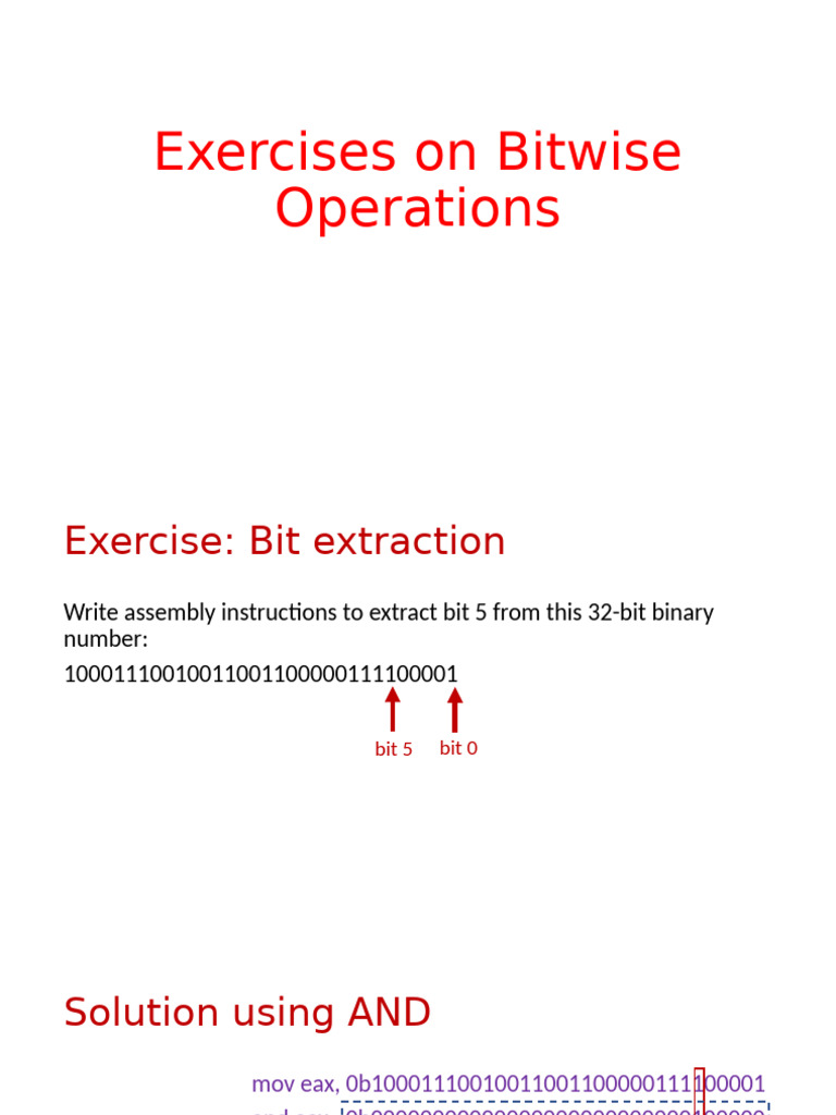 5.1 Exercise On Bitwise Ops | PDF