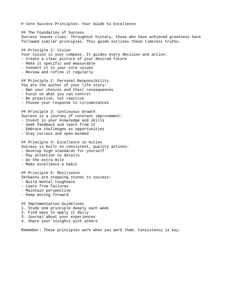 Success Principles | PDF