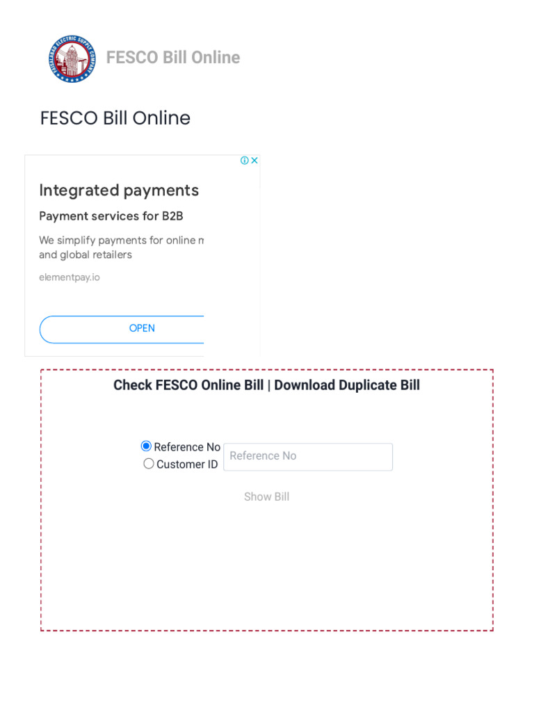 FESCO Bill Online | PDF