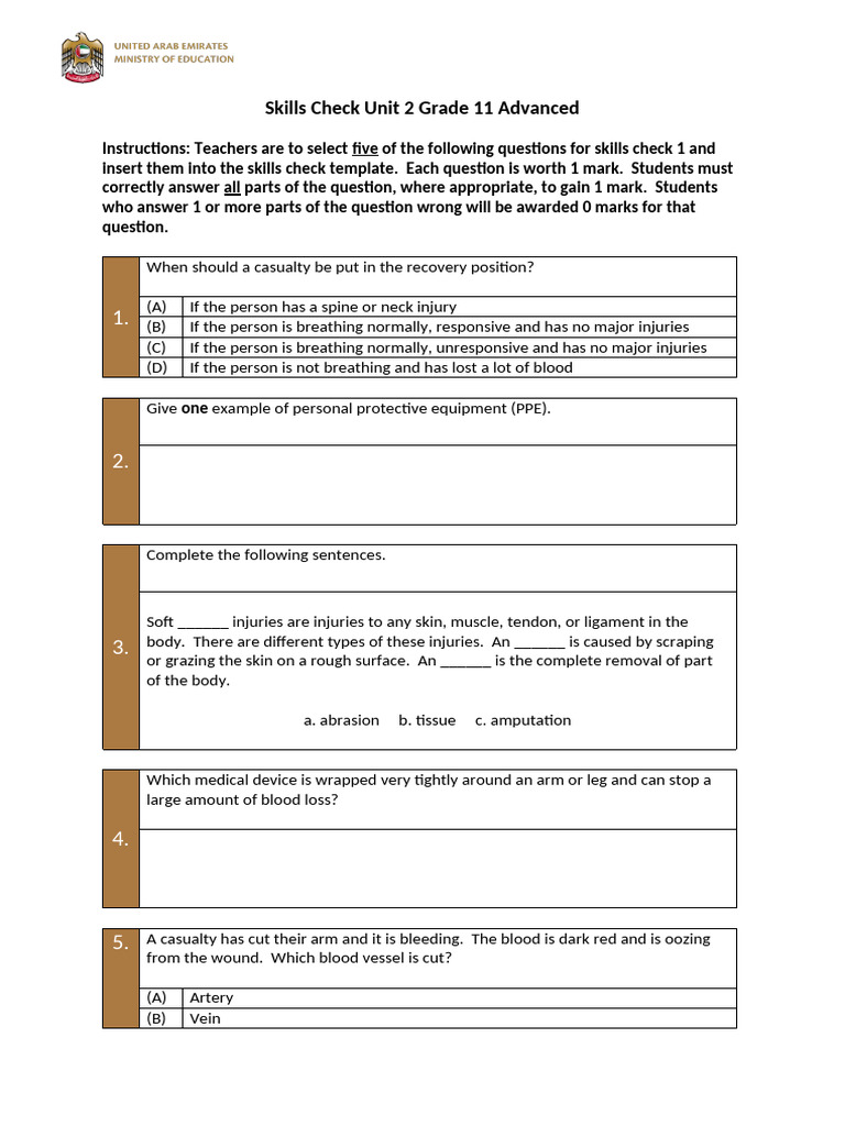 Grade 11 Unit 2 Skills Check Guide | PDF