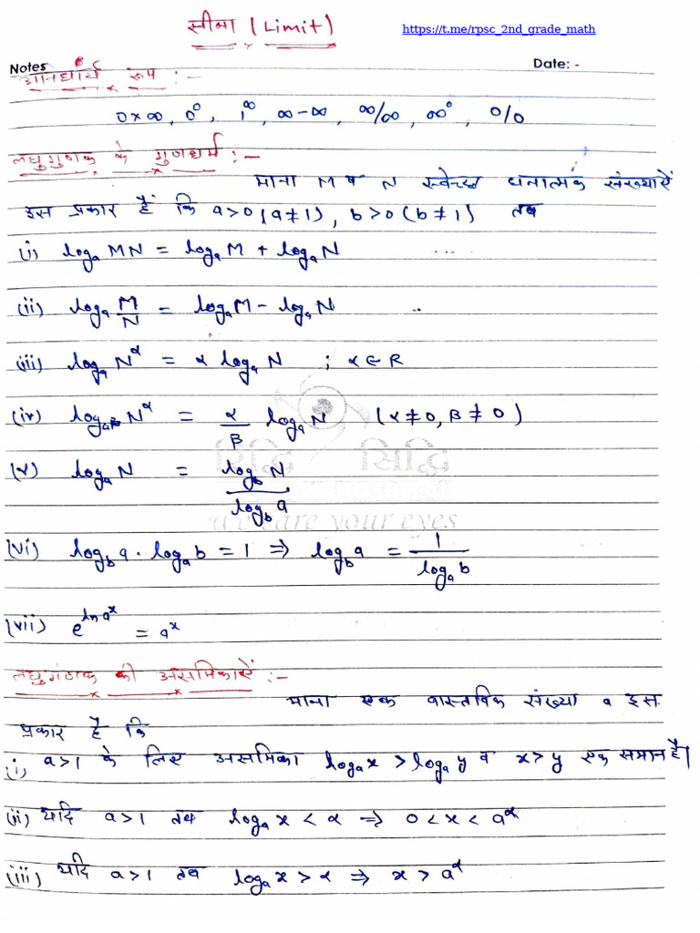 Limit Handwritten Short Notes | PDF