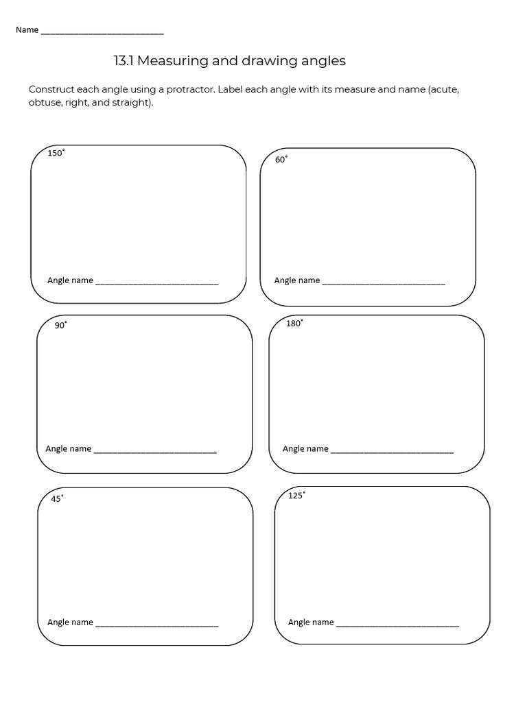 13.1 Measuring and Drawing Angles | PDF