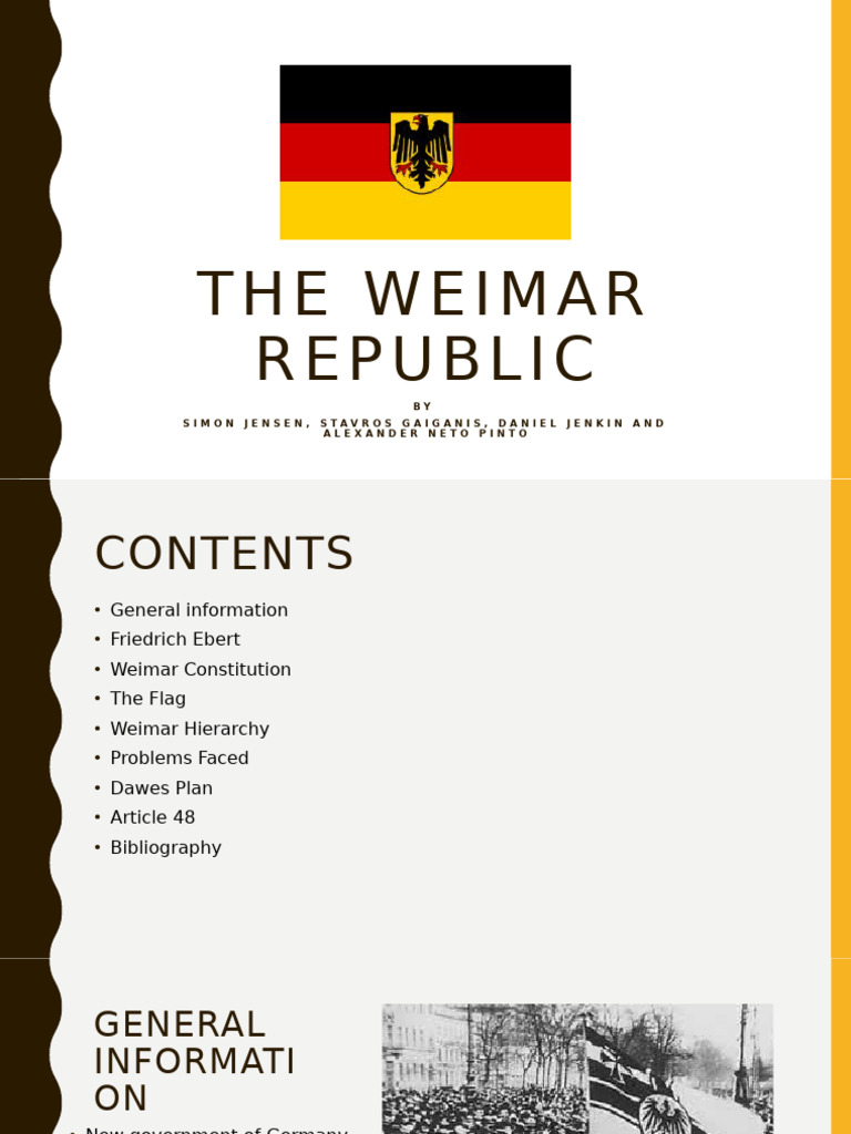 Weimar Republic Presentation | PDF | Weimar Republic | Dawes Plan