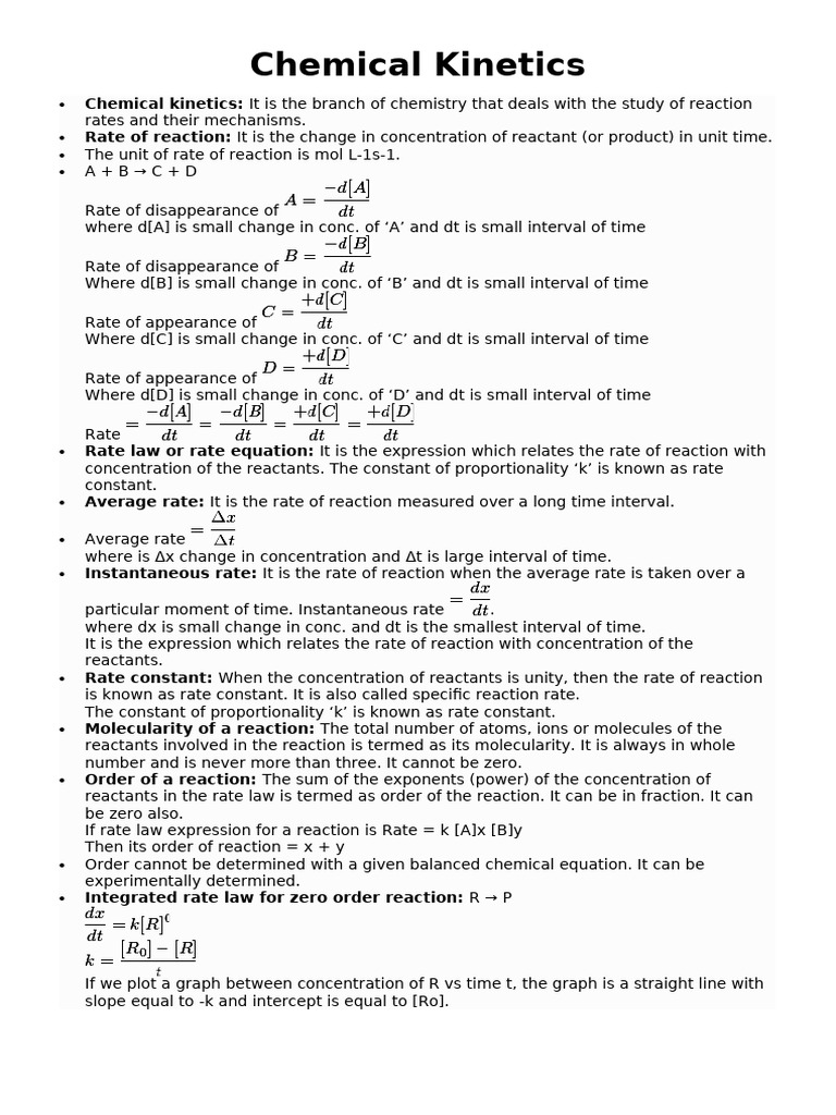 Chemical Kinetics: Reaction Rates | PDF | Reaction Rate | Reaction Rate ...