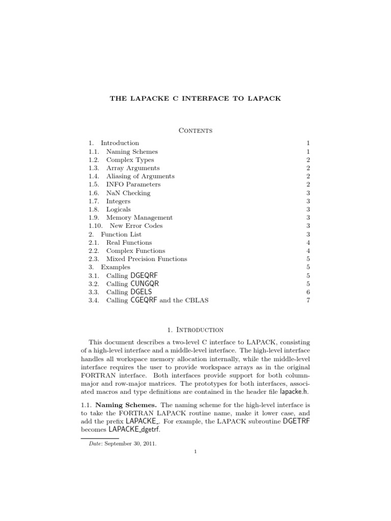 Lapacke | PDF | Subroutine | Parameter (Computer Programming) Lapacke | PDF | Subroutine | Parameter (Computer Programming)