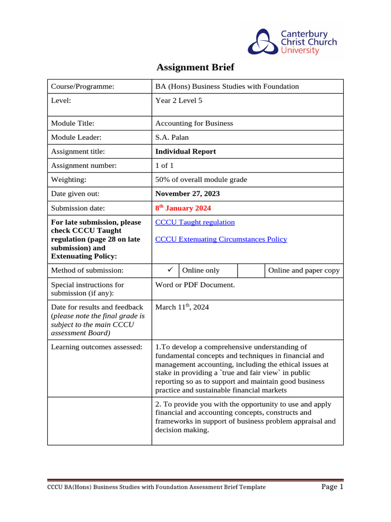 AFB Assignment - CCCU LSC BABS L5 NOV 2023 | PDF | Theory | Methodology