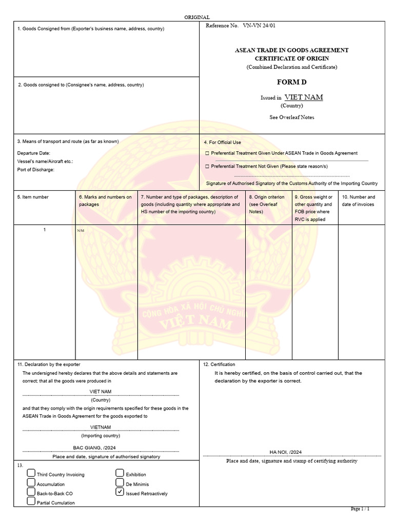 FORM DRAFT CO D | PDF