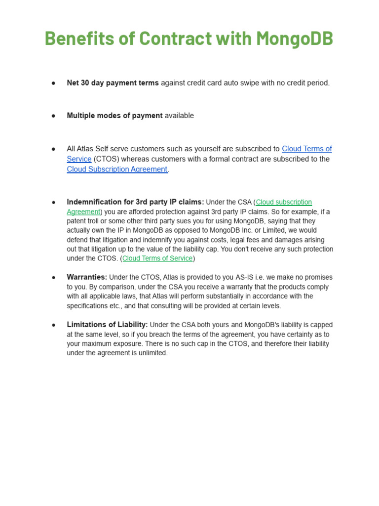 Benefits of Contract | PDF