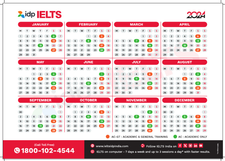 IELTS Calendar 2024 | PDF