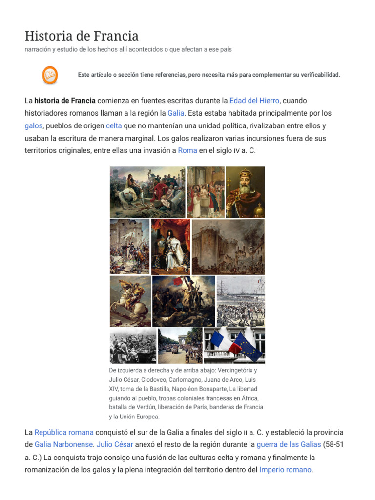 Historia de Francia - Wikipedia, La Enciclopedia Libre | PDF | Galia | Francos