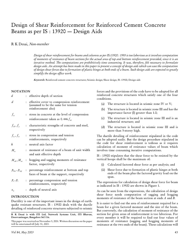 Design of Shear Reinforcement For Reinfo | PDF | Beam (Structure ...