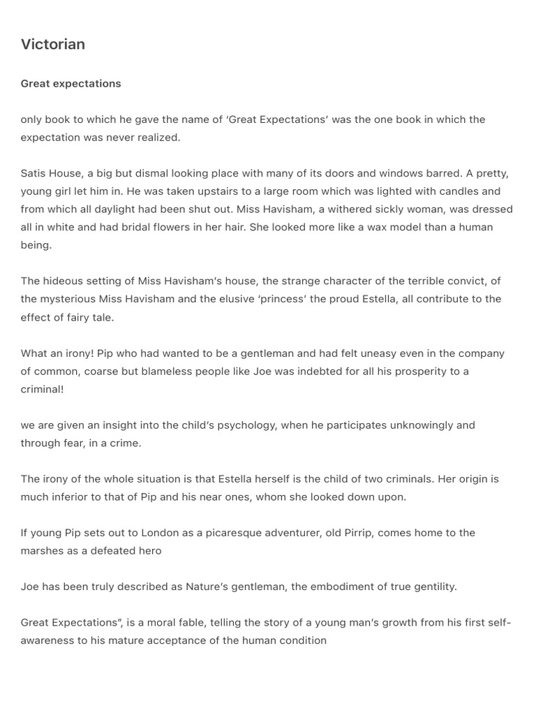 Victorian | PDF | Great Expectations | Estella (Great Expectations)