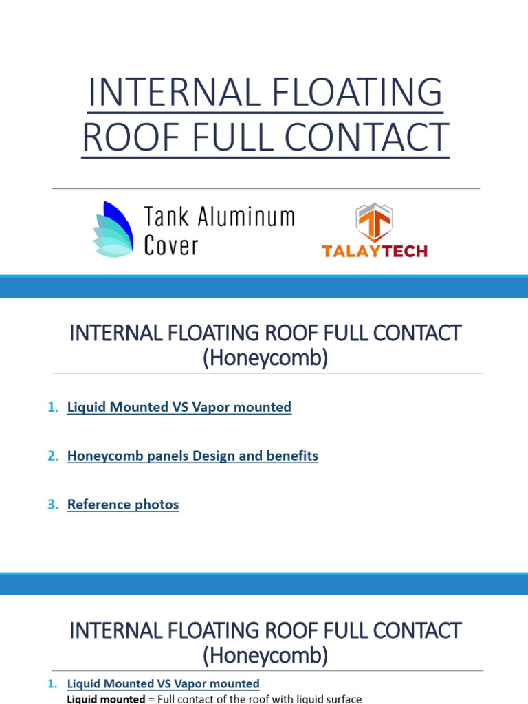 Alumnium Geodesic Dome Roof - Internal Floating Roof by TALAYTECH | PDF