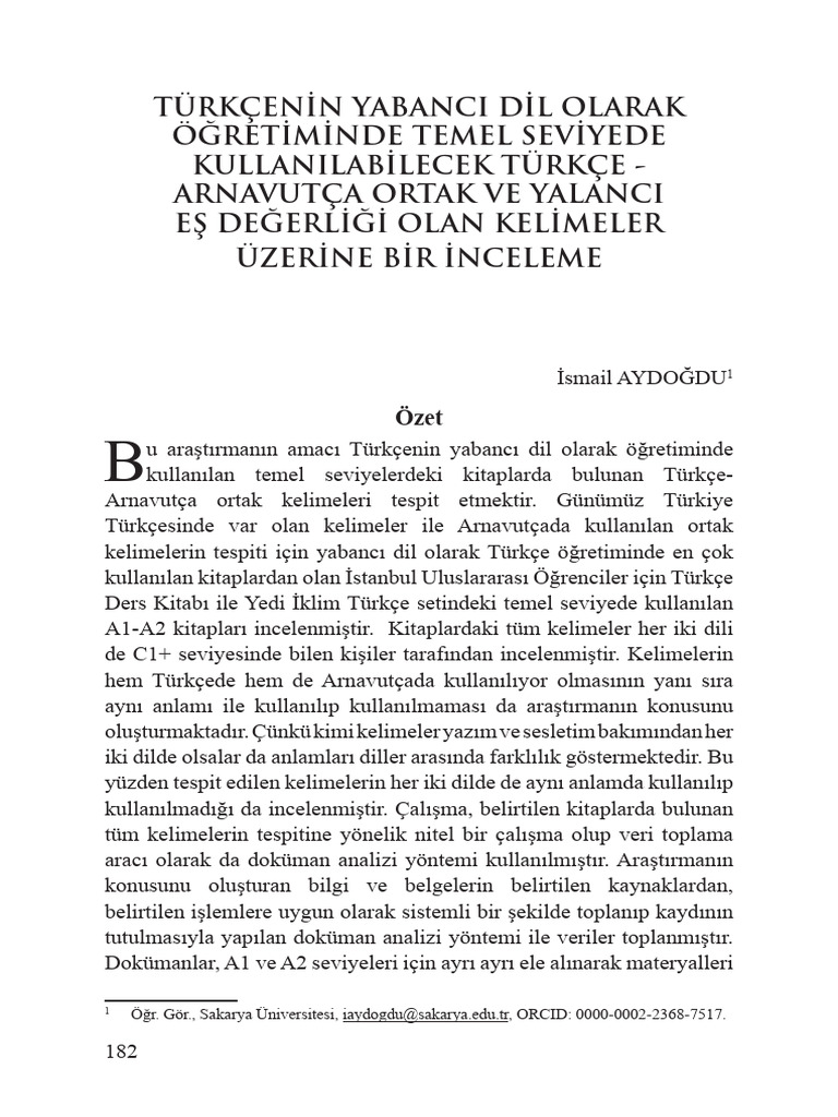 Turkcenin Yabanci Dil Olarak Ogretiminde | PDF