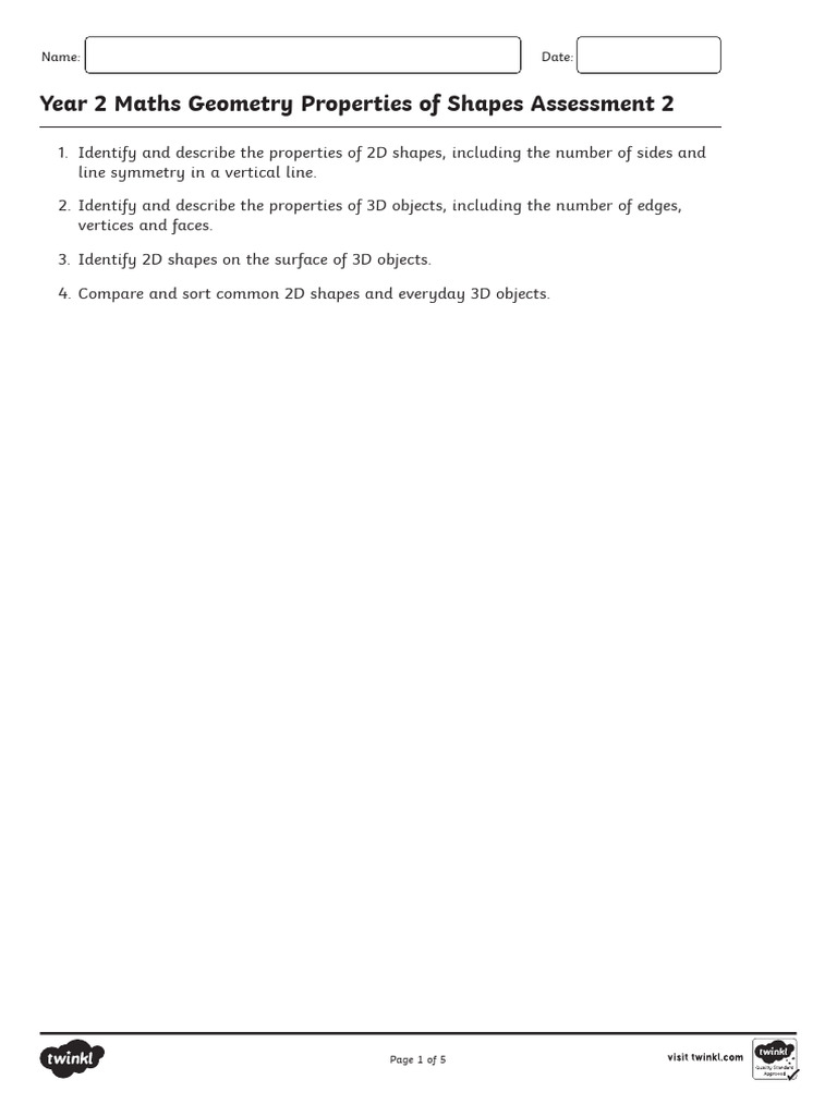 Au n 413 Year 2 Maths Geometry Properties of Shapes Assessment 2 Ver 1 ...