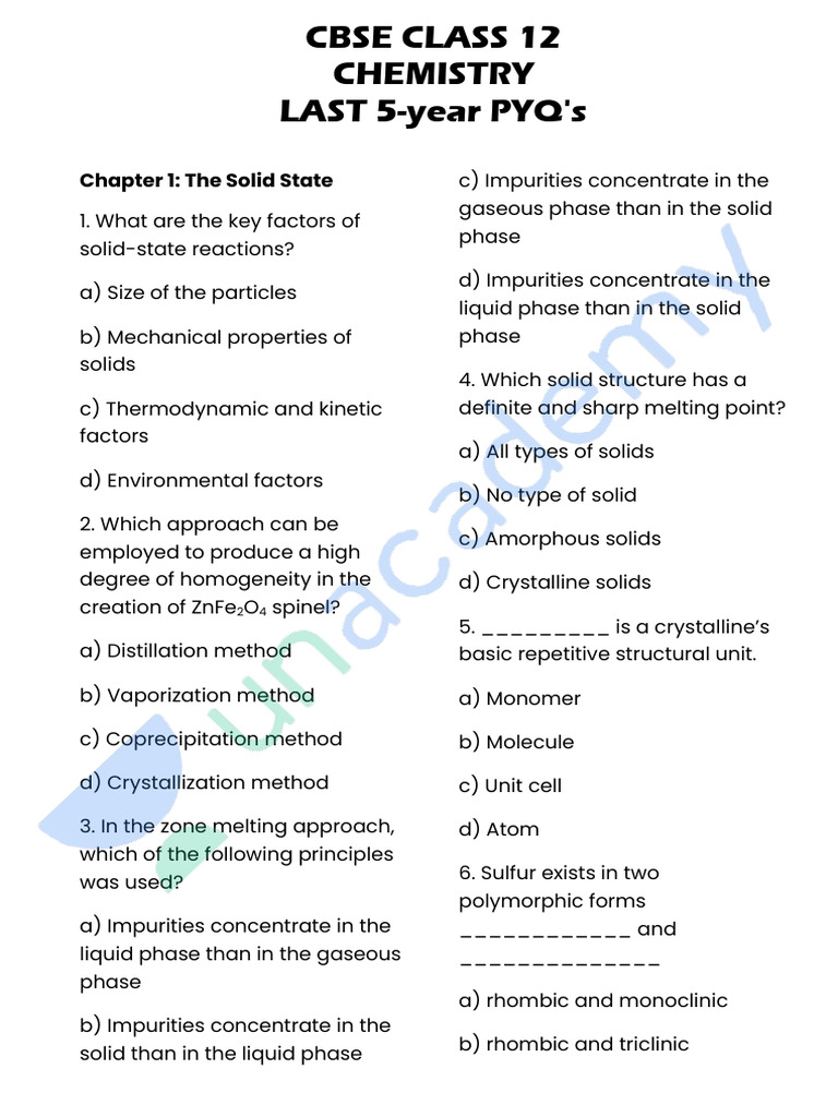 12th Class CBSE - Chemistry | PDF | Electrochemistry | Reaction Rate