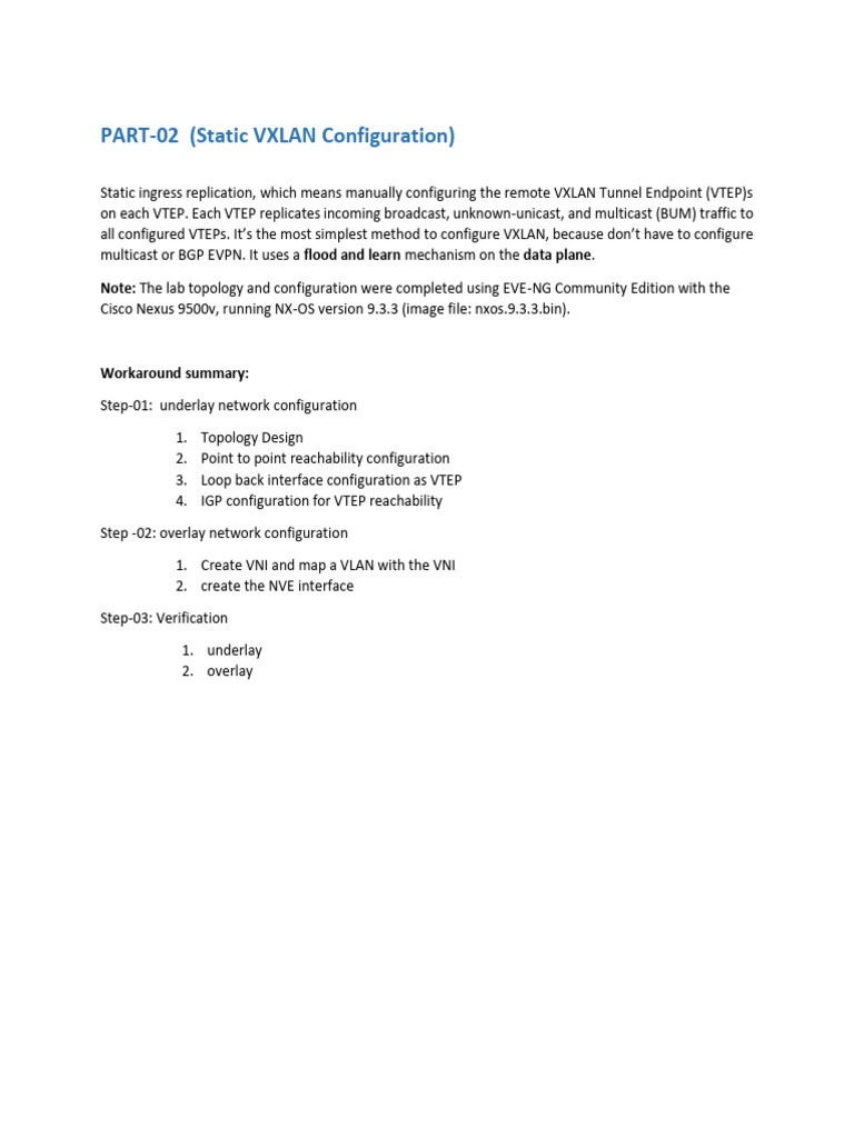 Static VXLAN Configuration Guide | PDF | Internet Protocols | Data ...