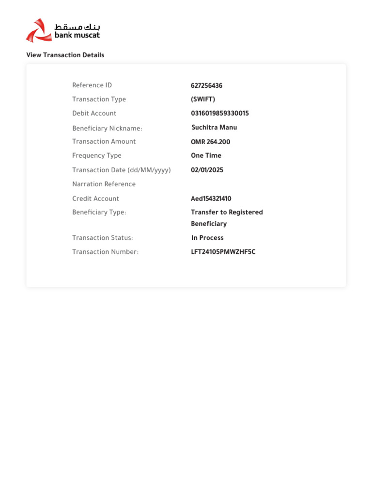 Bank Muscat E-Banking - Suchitra | PDF