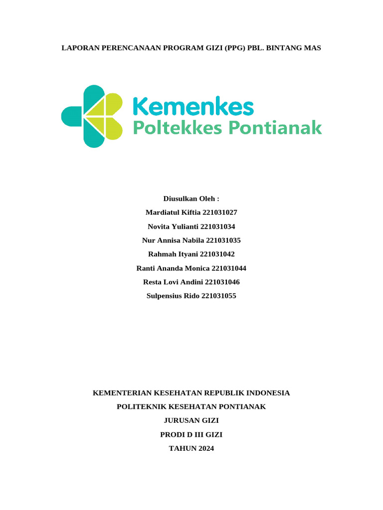 Laporan Perencanaan Program Gizi New[1] | PDF