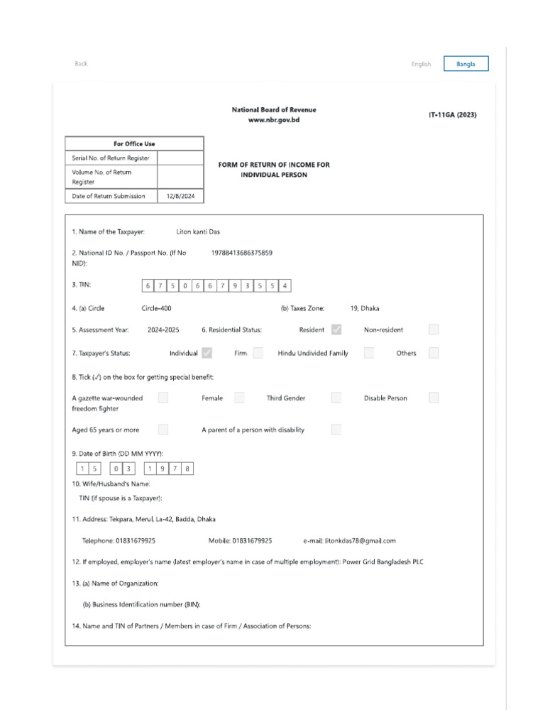 IT RETURN LITON | PDF