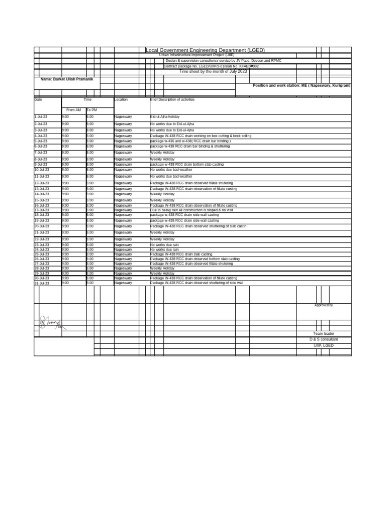Time Sheet of Jun 23 | PDF