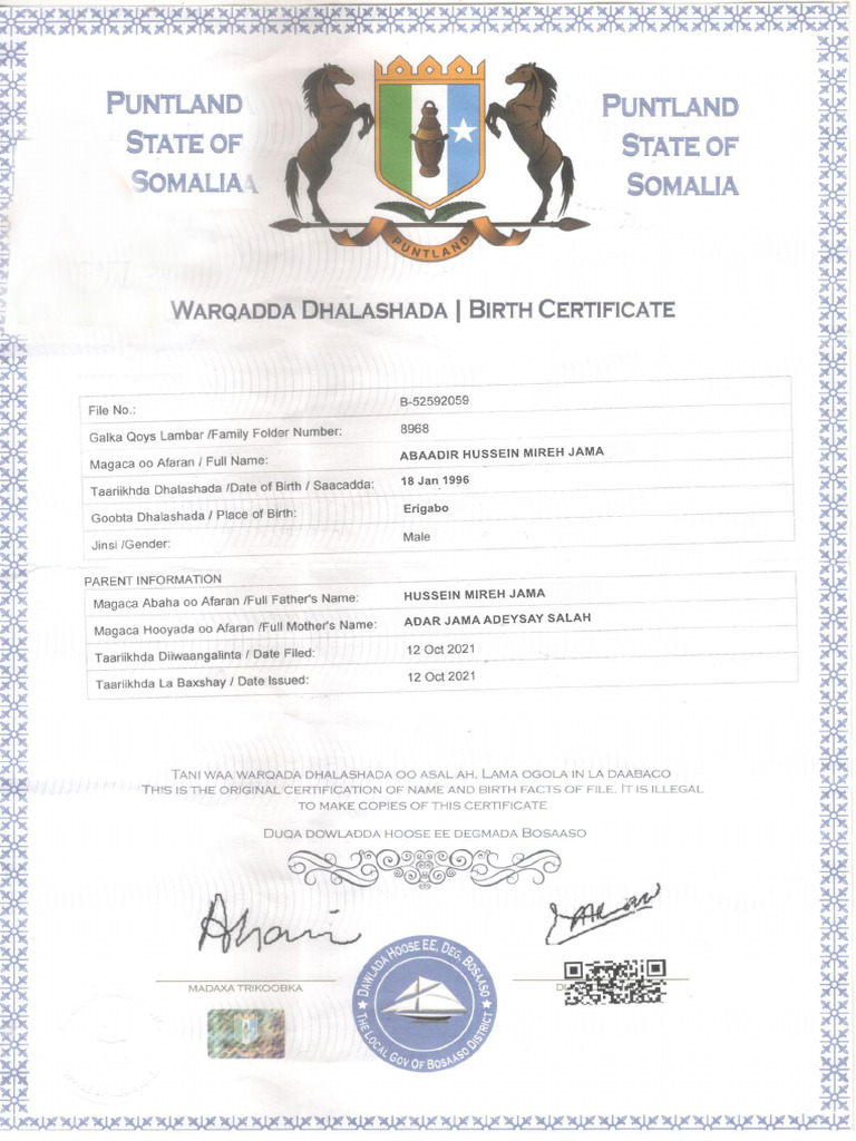Birth Certificate | PDF