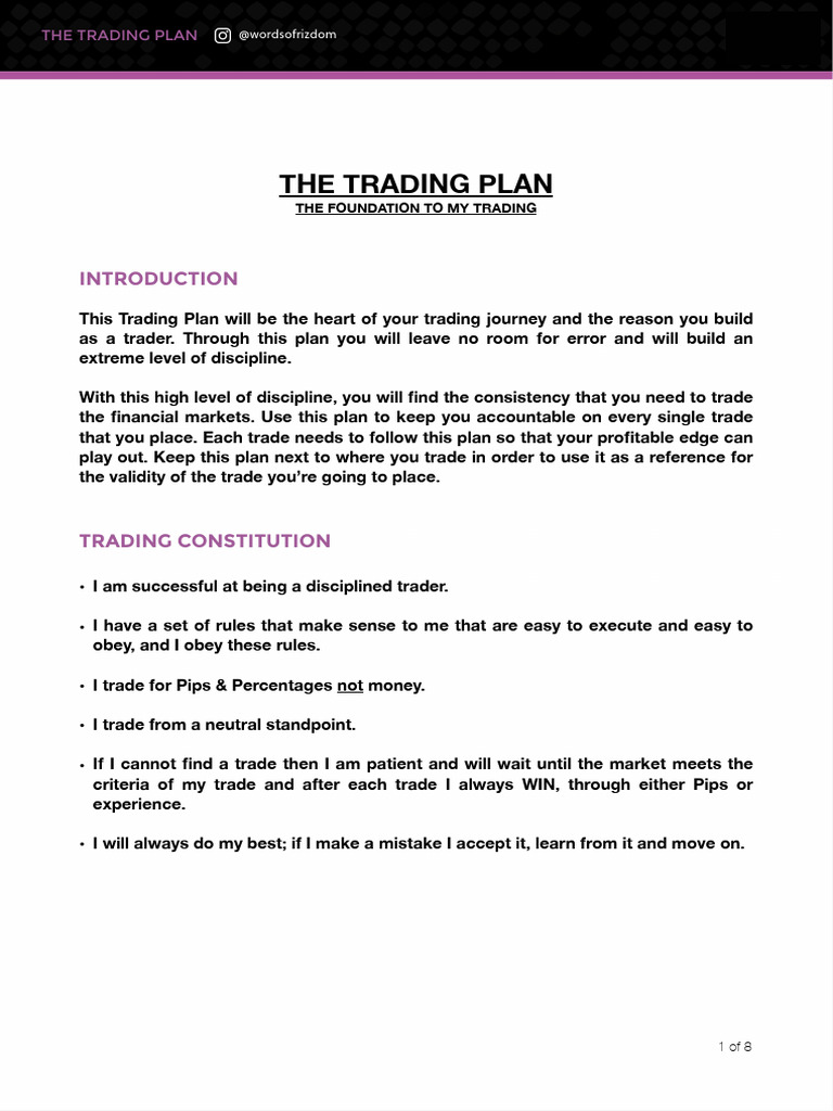 The Trading Plan 2 | PDF | Risk