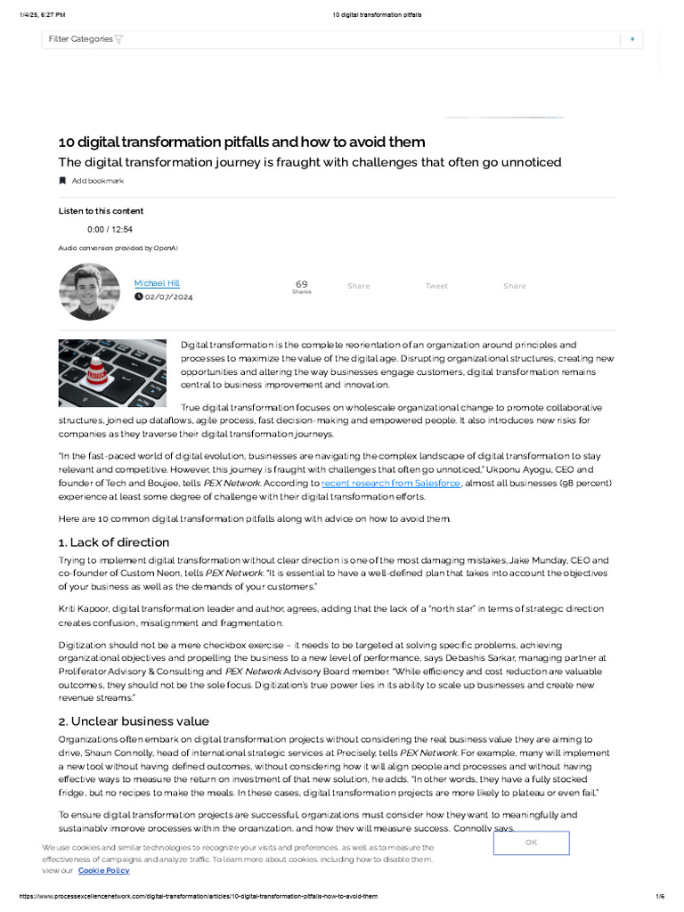 Avoiding Digital Transformation Pitfalls | PDF | Change Management ...