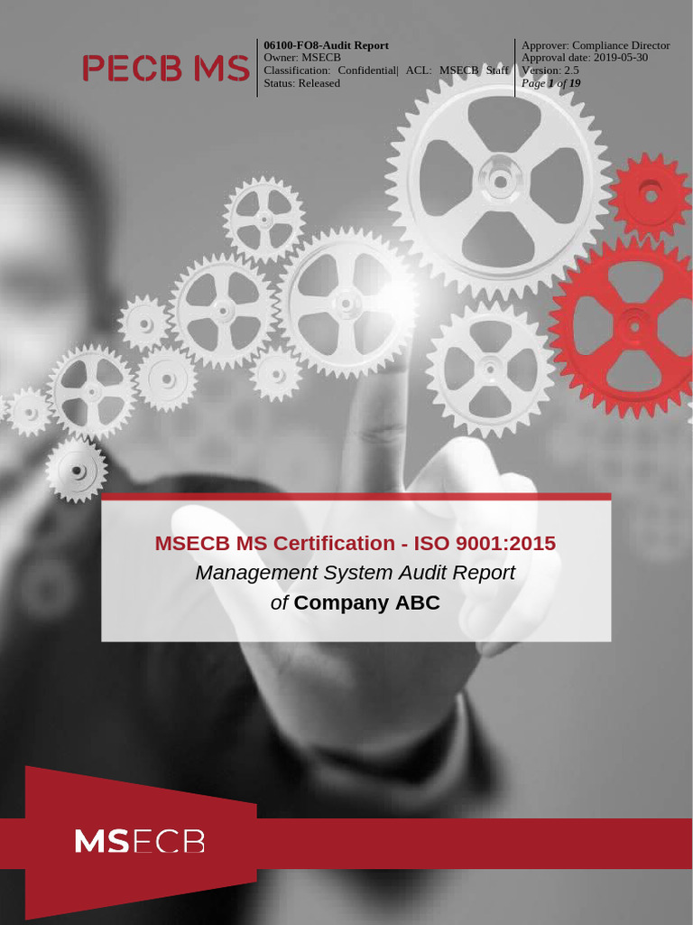 06100-FO8-Audit-Report_9001_v3.0 (1) | PDF | Audit | Iso 9000