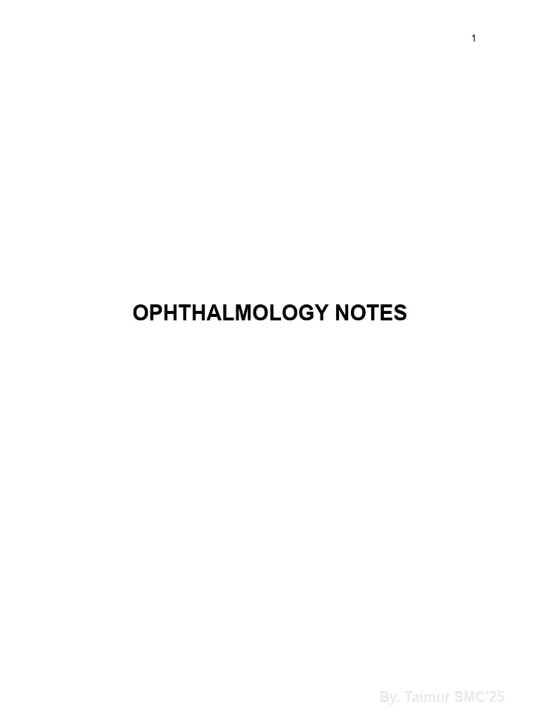 Eye Notes (From Jatoi Book) | PDF | Human Eye | Ophthalmology
