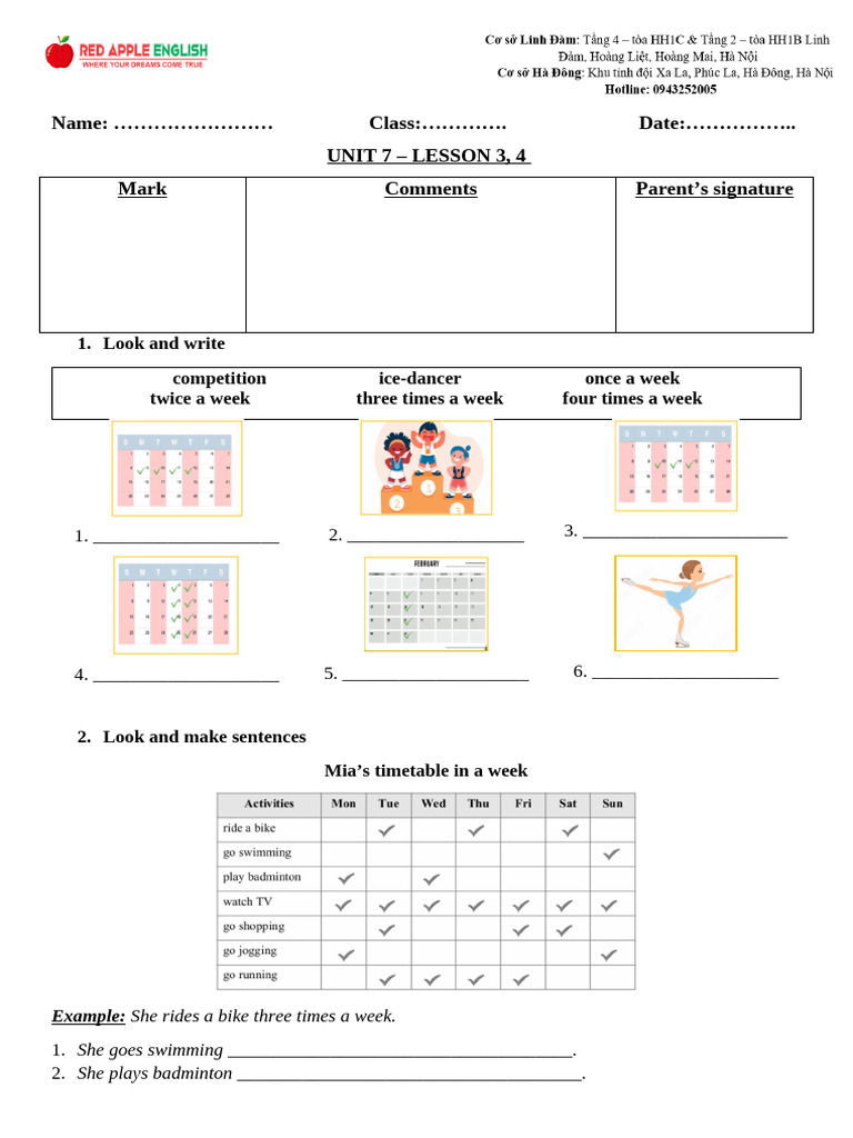 Ww5 - Unit 7 - Lesson 3, 4 - Ws | PDF