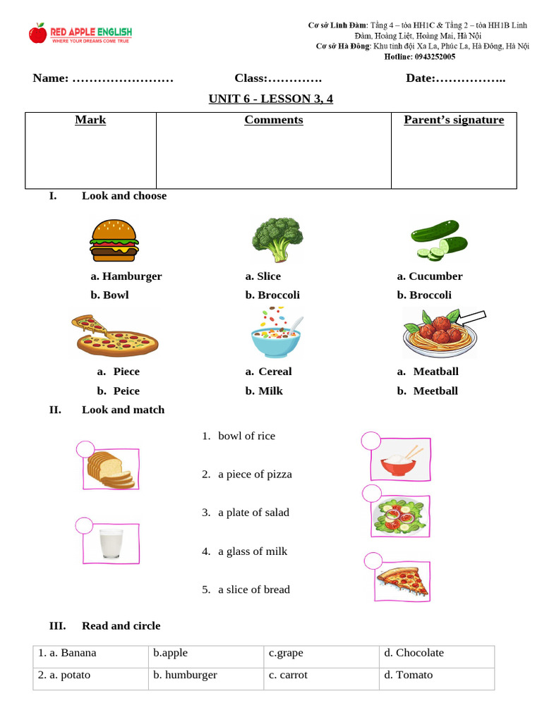 WW5 - Unit 6 - Lesson 3,4 - WS | PDF | Lunch | Food And Drink Preparation