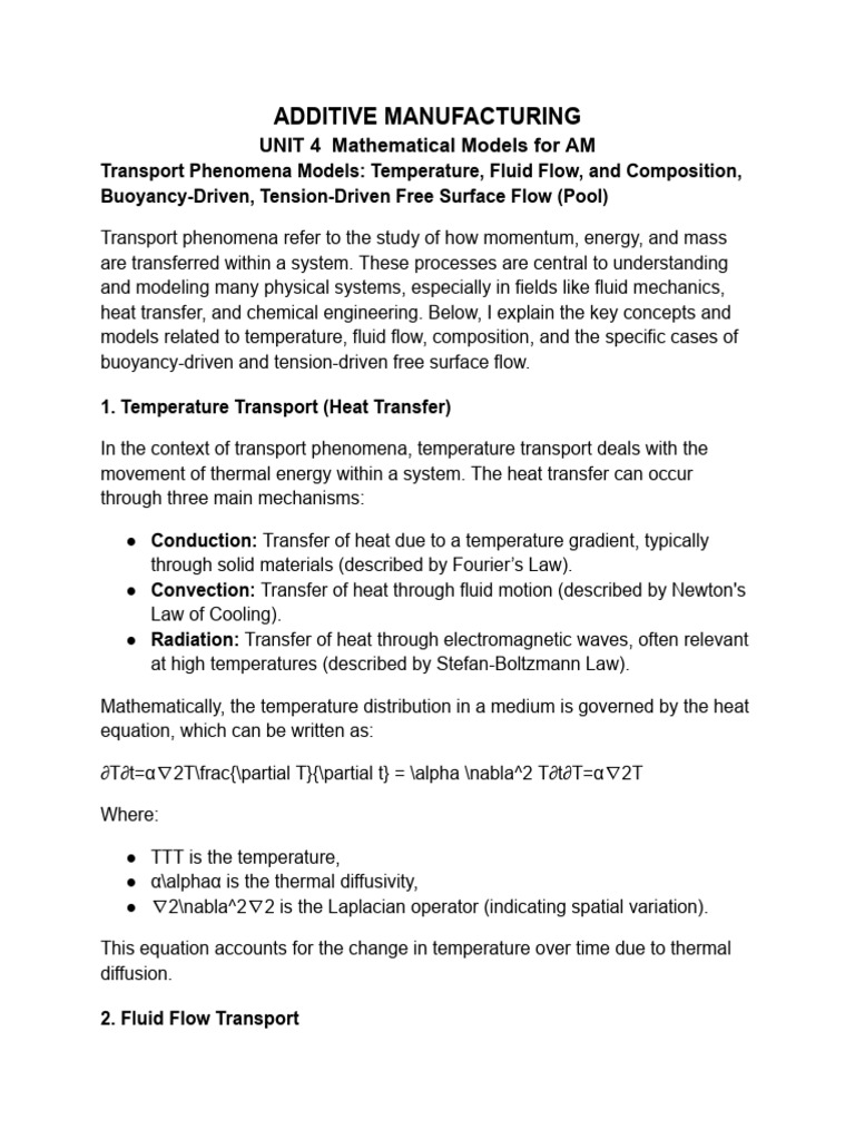 Advanced Models in Additive Manufacturing | PDF | Heat Transfer ...