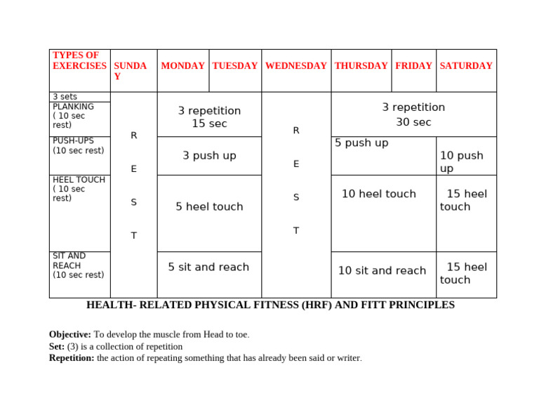 Types of Exercises | PDF