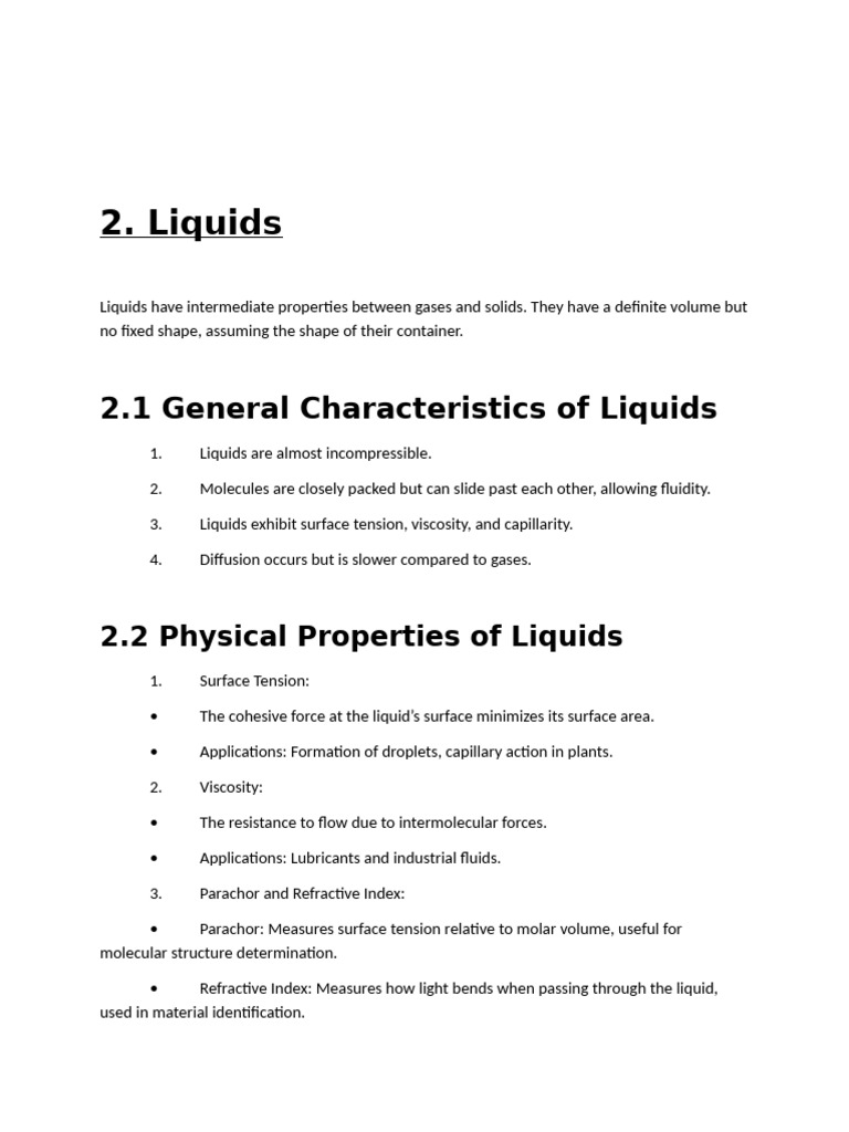 liquids copy | PDF | Crystal Structure | Liquids