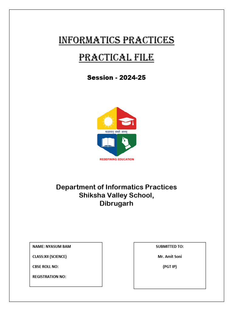 Informatics Practices Practical Pdf Data Databases