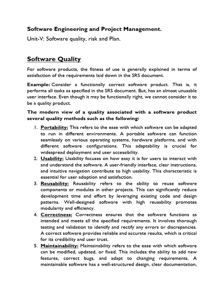Unit-5 SEPM | PDF | Risk | Risk Management