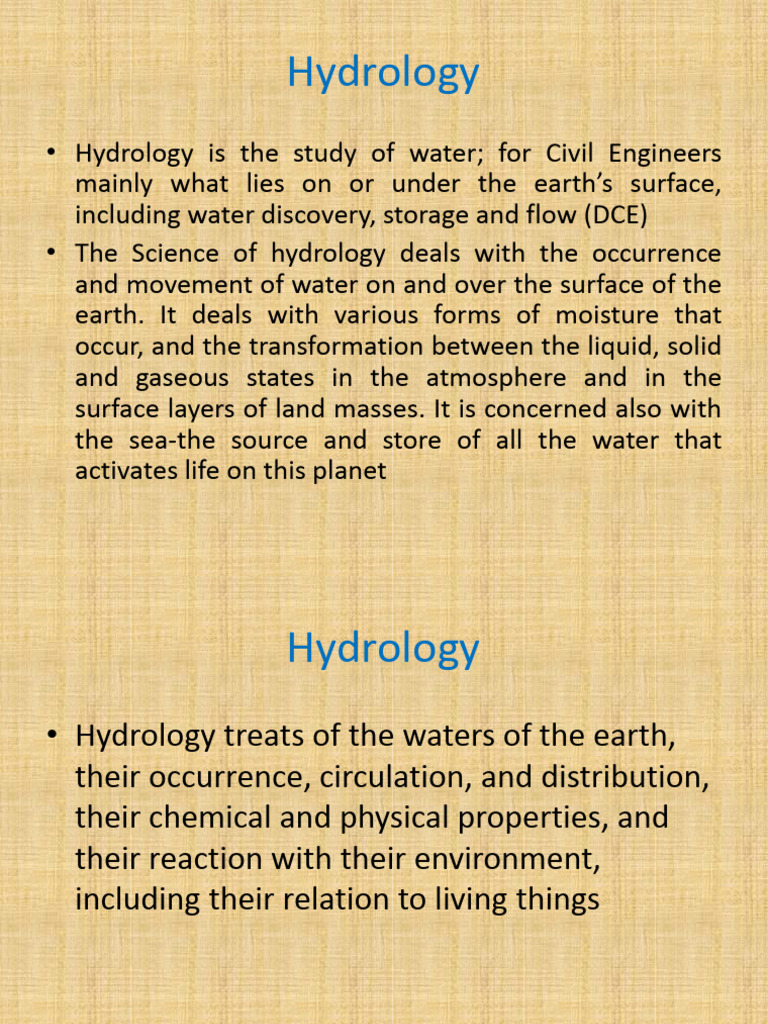 Lecture - 1 Hydrological Cycle DR | PDF | Hydrology | Water Cycle