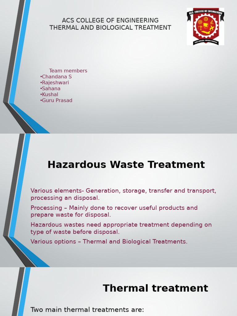 Hazardous Waste Treatment | PDF | Waste | Pyrolysis